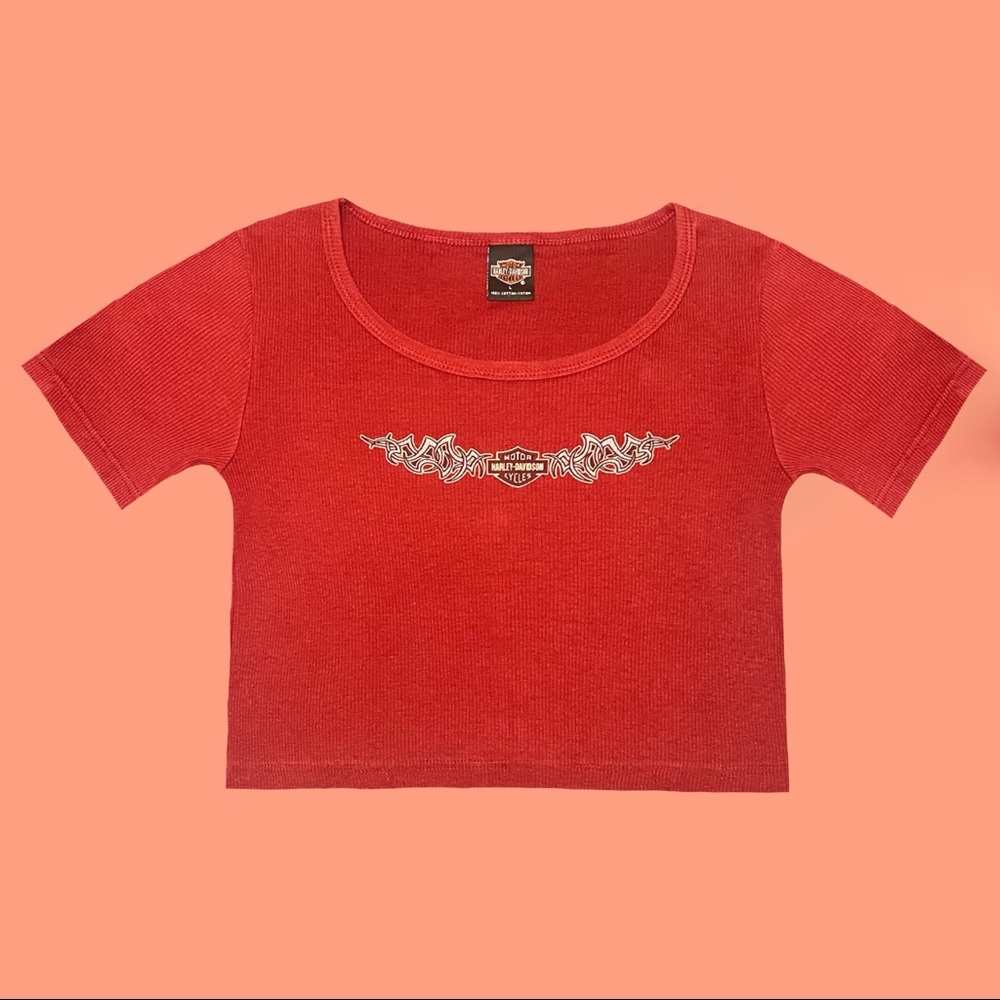 Y2k Harley Davidson Red Crop Top - Gem